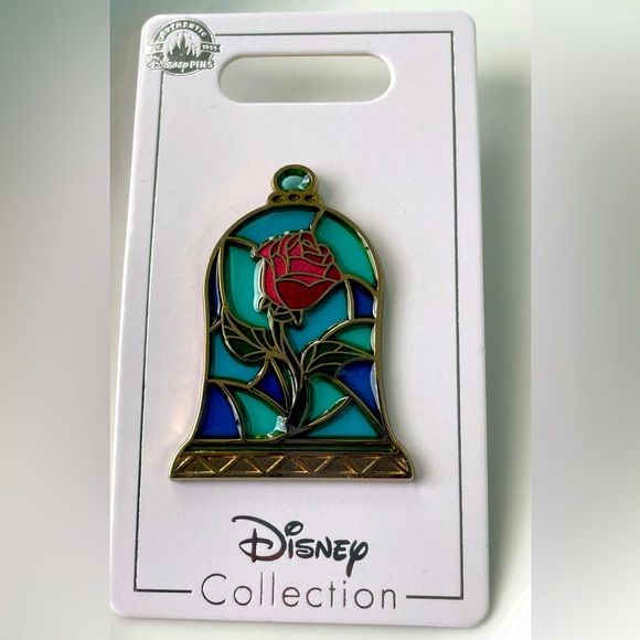 Disney | Accessories | Disney Beauty And The Beast Stained Glass Rose ...